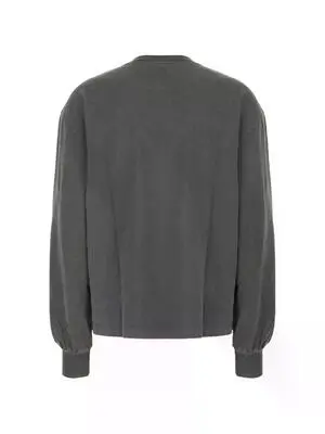 GANNI Graphic-print Cotton Sweatshirt - Grey