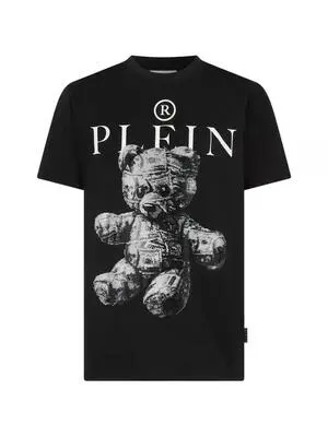 Philipp Plein Jersey T-shirt Teddy Dollar Stones - Black