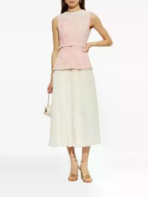 SELF-PORTRAIT Lace-collar Bouclé Midi Dress