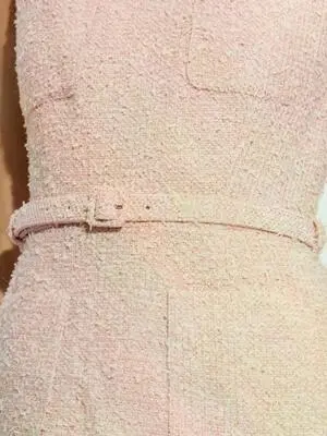 SELF-PORTRAIT Lace-collar Bouclé Midi Dress
