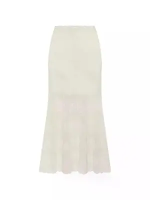 SELF-PORTRAIT Crochet-knit Maxi Skirt - Neutrals