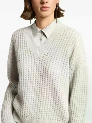 Peserico Waffle Knit V-neck Sweater