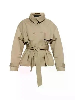 ROTATE BY BIRGER CHRISTENSEN Double-breasted Belted Short Trench Coat - Neutrals