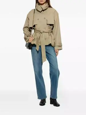 ROTATE BY BIRGER CHRISTENSEN Double-breasted Belted Short Trench Coat