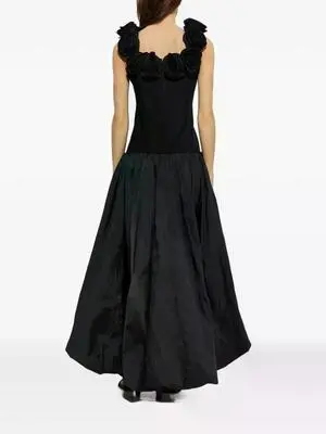 ROTATE BY BIRGER CHRISTENSEN Floral Appliqué Off-shoulder Maxi Dress