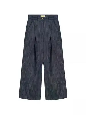 Momoni Pleated Wide-leg Jeans - Blue