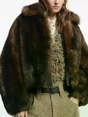 Brunello Cucinelli Soft Shearling Jacket With Zipper Pull