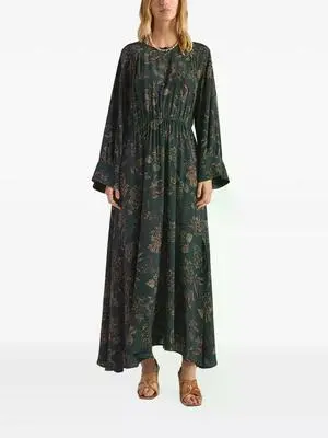 Momoni Edda Printed Long-sleeved Maxi Dress