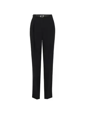 Max Mara Belted Pleated Trousers - Black