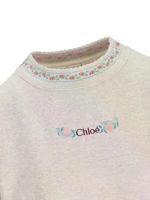 Chloé Floral-embroidered Logo-print Sweater