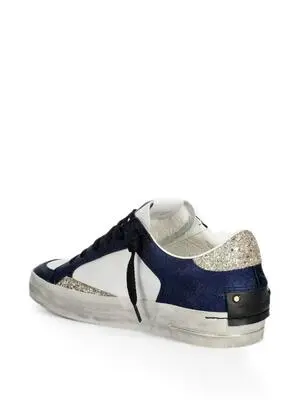 CRIME LONDON Sk8 Deluxe Glitter Detail Sneakers - Blue