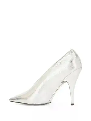 Stella McCartney Cracked-effect Pointed-toe Pumps