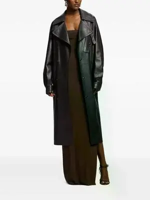 Ralph Lauren Bailey Double-breasted Leather Coat