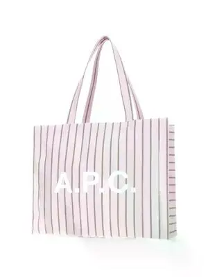 A.p.c. Diane Logo-print Striped Tote Bag