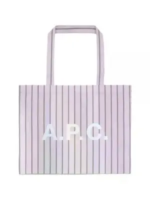 A.p.c. Diane Striped Logo Tote Bag