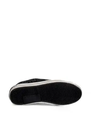CRIME LONDON Distressed Crystal-embellished Sneakers
