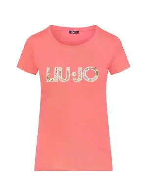 Liu Jo Rhinestone Embellished T-shirt - Pink