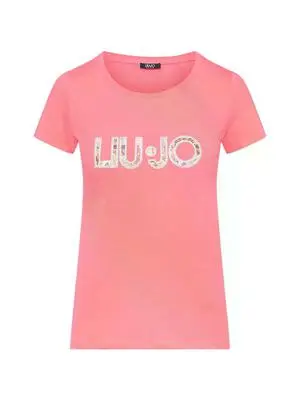 Liu Jo Rhinestone Embellished T-shirt - Pink