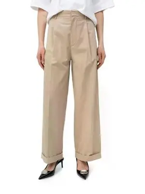 DARKPARK Pleated Turn-up Trousers - Neutrals