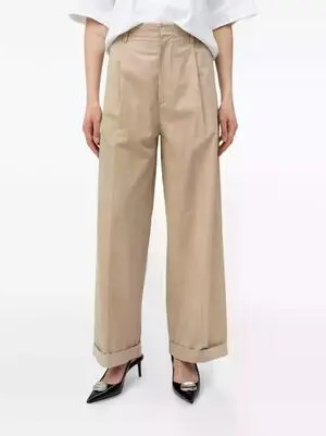 DARKPARK Pleated Turn-up Trousers - Neutrals