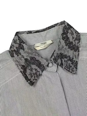 Fendi 2010s Lace-collar Voluminous-sleeve Blouse