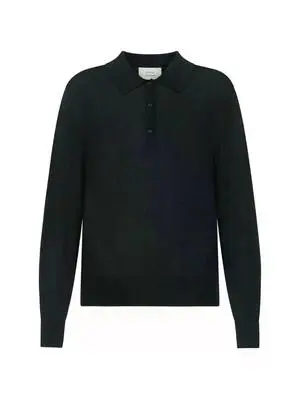 Loulou De Saison Fine-knit Long-sleeve Polo Shirt