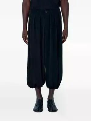 Yohji Yamamoto Pleated Drop-crotch Trousers - Black
