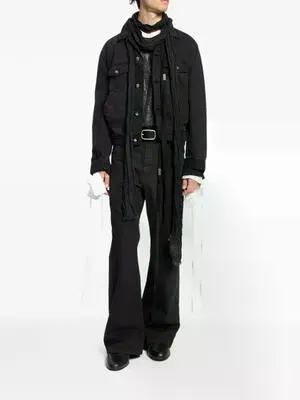 ANN DEMEULEMEESTER Long-sleeved Denim Jacket - Black