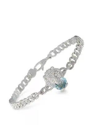Gucci Aquamarine And Diamond Lion-motif Bracelet