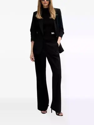 Dkny Ribbed-knit Logo-patch Top