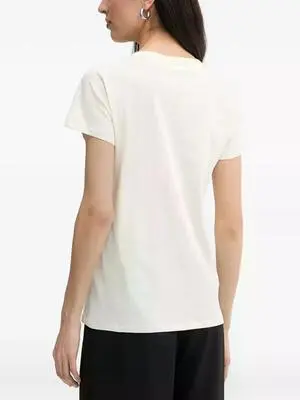 Liu Jo Crystal-embellished Logo-print T-shirt - Neutrals