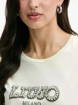Liu Jo Crystal-embellished Logo-print T-shirt