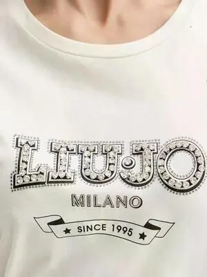 Liu Jo Crystal-embellished Logo-print T-shirt