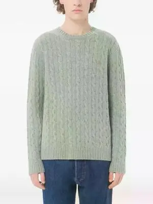Valentino Garavani Cable-knit Wool Sweater With Vlogo