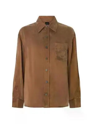 Pinko Logo-embroidered Button-up Shirt - Brown