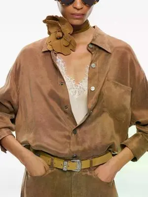 Pinko Logo Embroidered Button-up Shirt