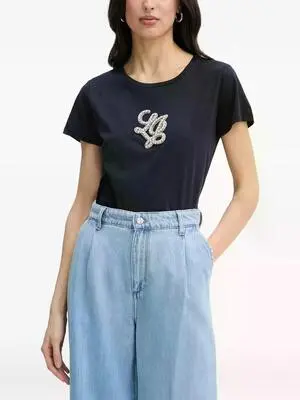Liu Jo Crystal-embellished T-shirt - Blue