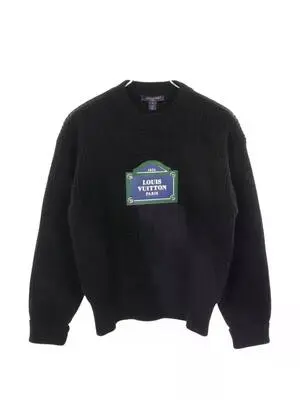 LOUIS VUITTON 2010s Logo-patch Sweater - Black