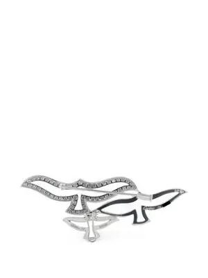 Cartier 18k White Gold Diamond Dove Motif Brooch
