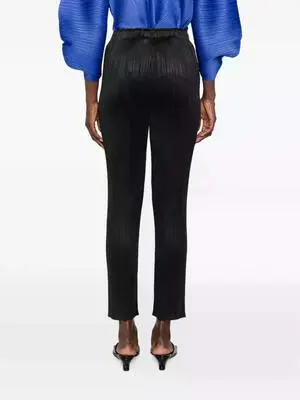 Issey Miyake Plissé Effect Cropped Trousers - Black