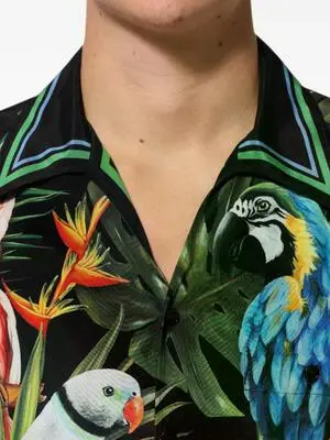 Dolce & Gabbana Parrot-print Long-sleeve Shirt