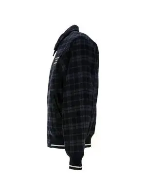 Drole De Monsieur Slogan Check-pattern Slogan-print Bomber Jacket