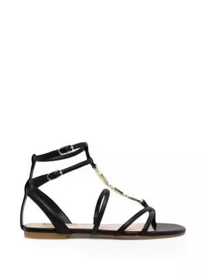 Liu Jo Logo Plaque Strappy Sandals - Black