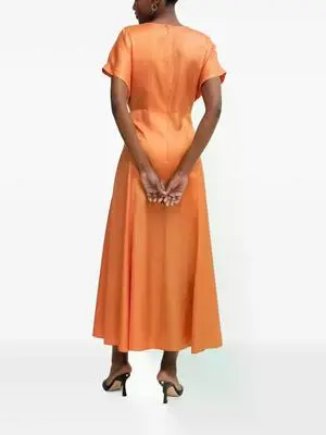 Pinko Lace-up V-neck Midi Dress