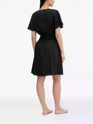 Liu Jo Smocked-waist Tie-fastening Midi Dress