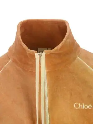 Chloé Logo-embroidered Velvet Sweater