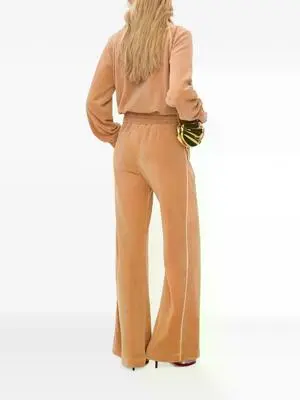 Chloé Logo Embroidered Velvet Quarter Zip Sweater - Orange