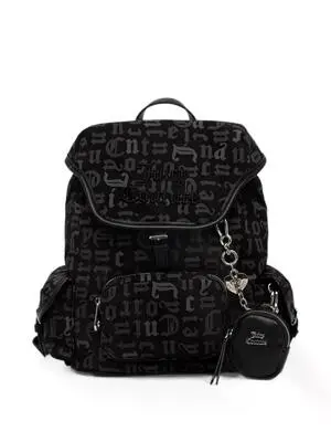 Juicy Couture Carol Monogram Print Backpack With Charm Detail