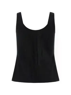 Off-White Off Stamp Logo-embroidered Ribbed Tank Top - Black