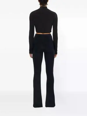 Off-White Off Stamp Cropped Long-sleeve Top - Black